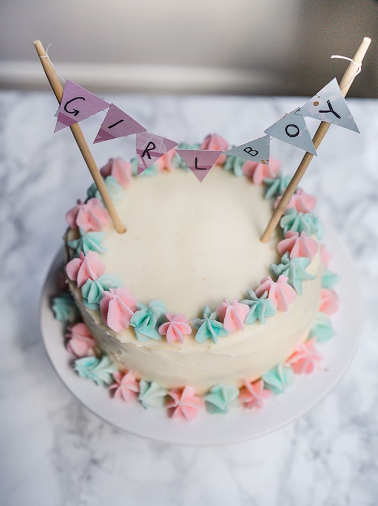 Gender Reveal M&M Cake - Obsessive Cooking Disorder