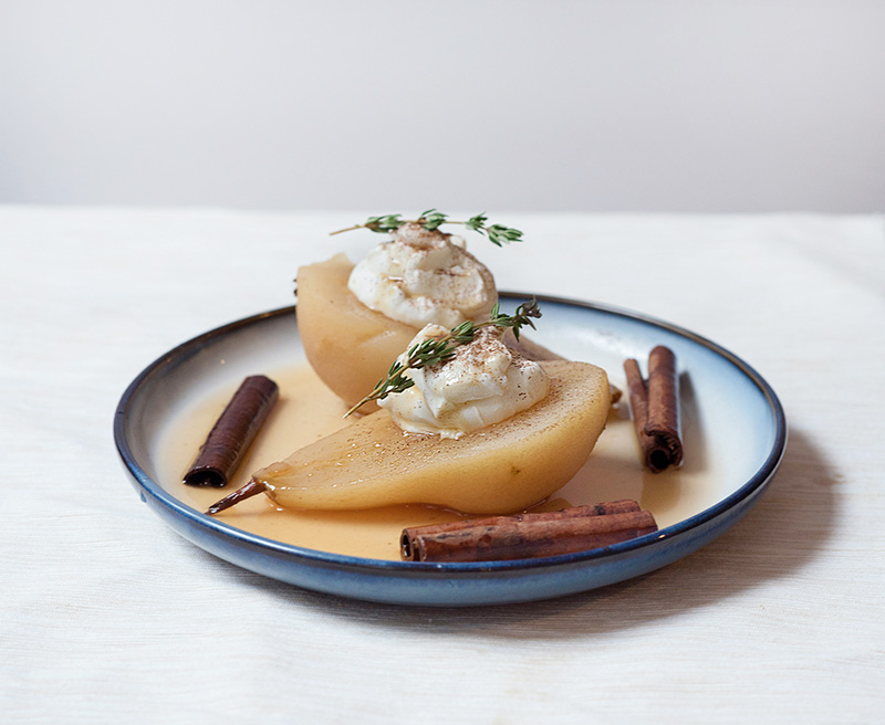 Maple Poached Pears with Mascarpone - Obsessive Cooking Disorder